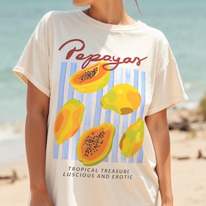 Papaya Graphic Tee: Women's Tropical Fruit Shirt - Etsy