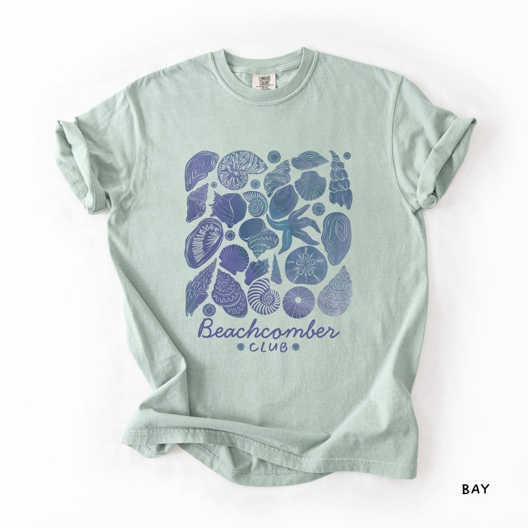 Seashell Beachcomber Club Shirt: Comfort Colors Coastal Tee - Etsy