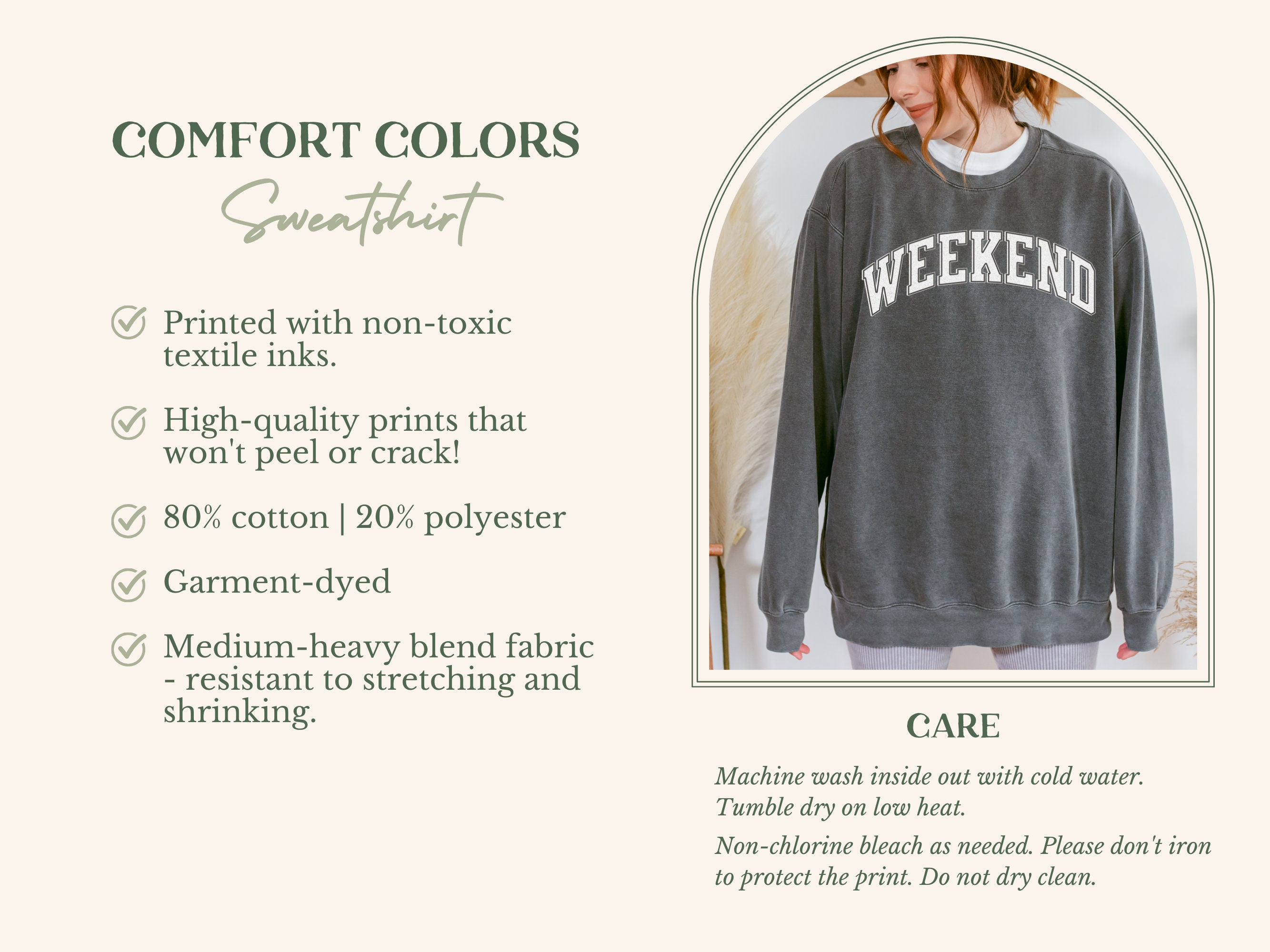 Weekend Vibes Graphic Sweatshirt, Oversized Casual Sweater, Comfy ...