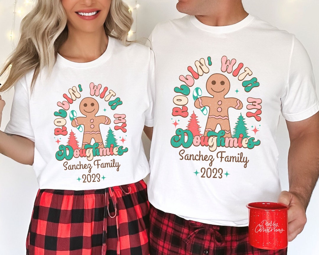 Personalized Family Christmas Shirt: Gingerbread Design, Matching Group ...