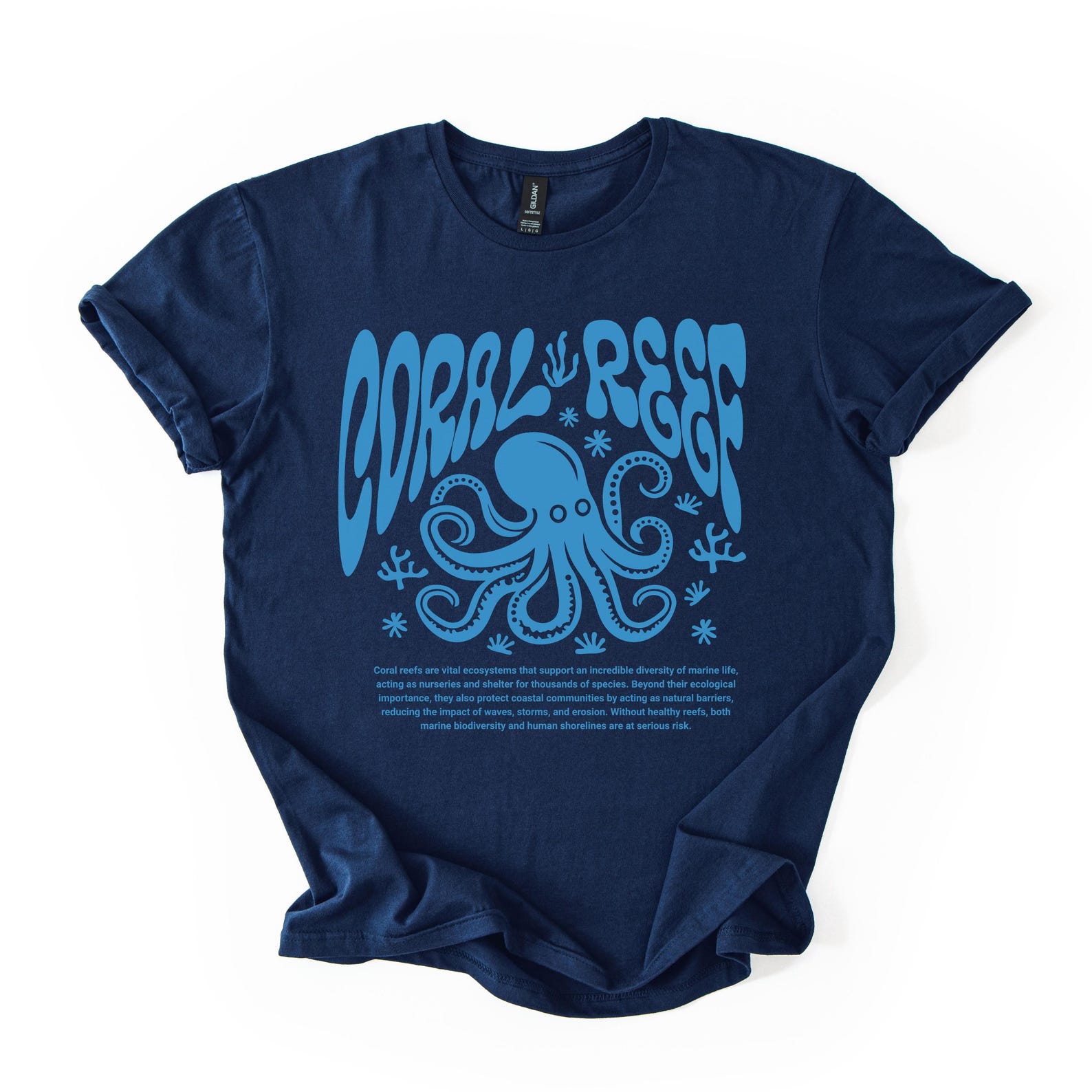 Vintage Coral Reef Octopus T-shirt: Ocean Conservation Tee - Etsy