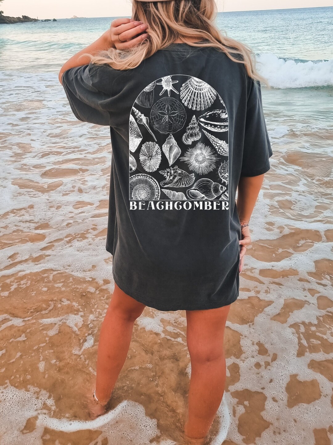 Ocean Shirt, Seashells Shirt, Comfort Colors, Oversized Shirt, Beach ...