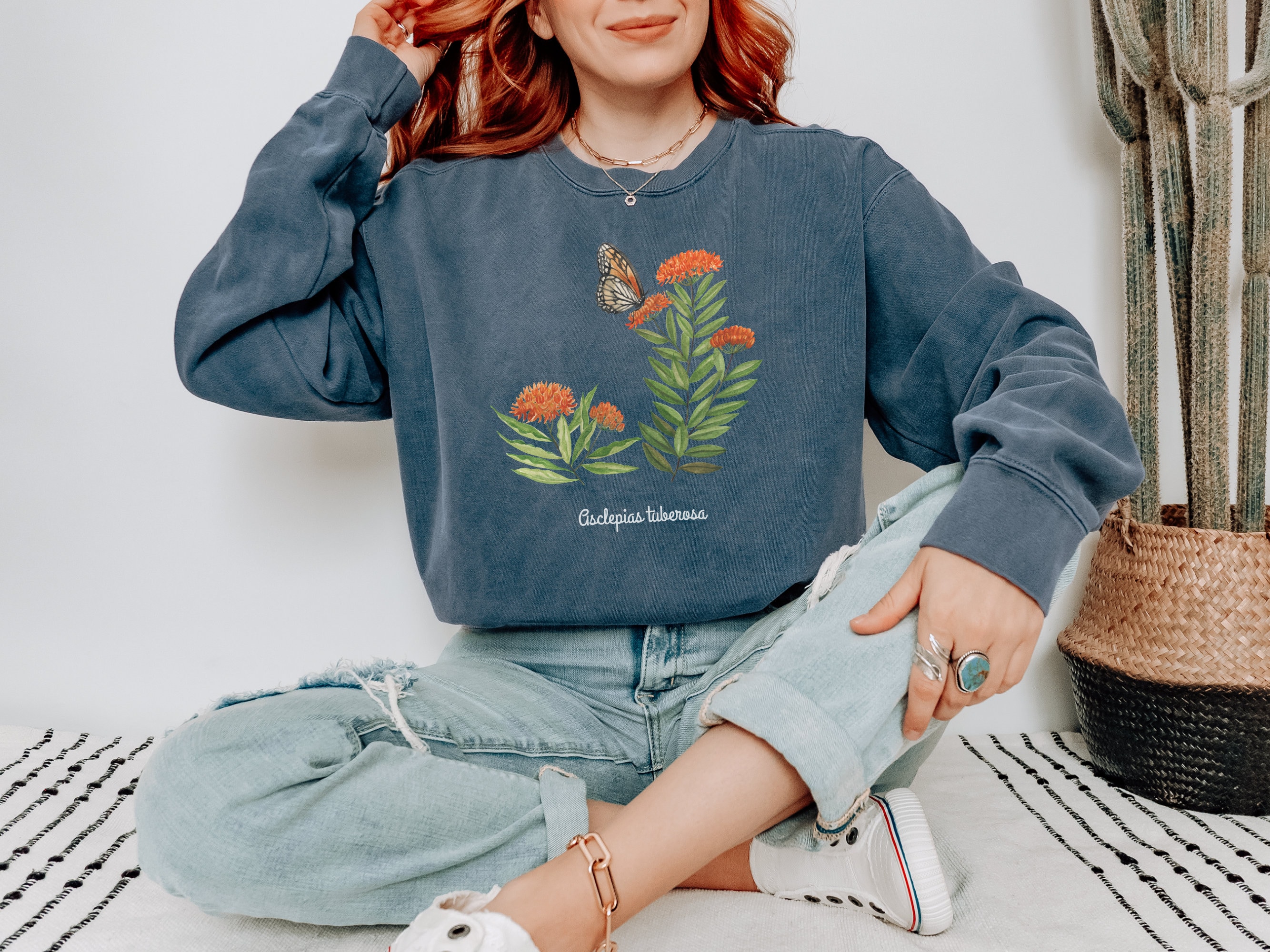 Monarch Butterfly Sweatshirt, Milkweed Inspired, Native Gardening ...