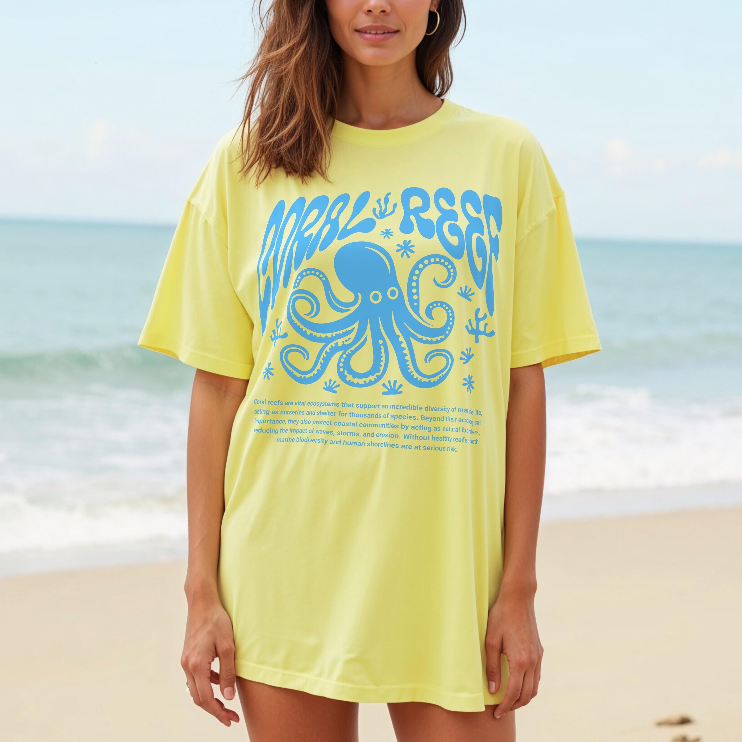 Vintage Coral Reef Octopus T-shirt: Ocean Conservation Tee - Etsy