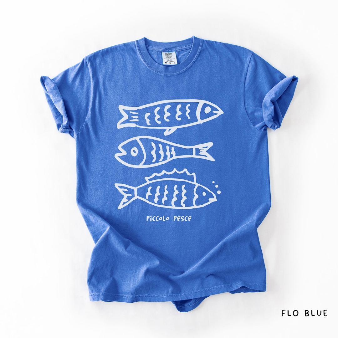 Summer Fish Shirt Comfort Colors Fish Printed Tee With Hand Drawn ...