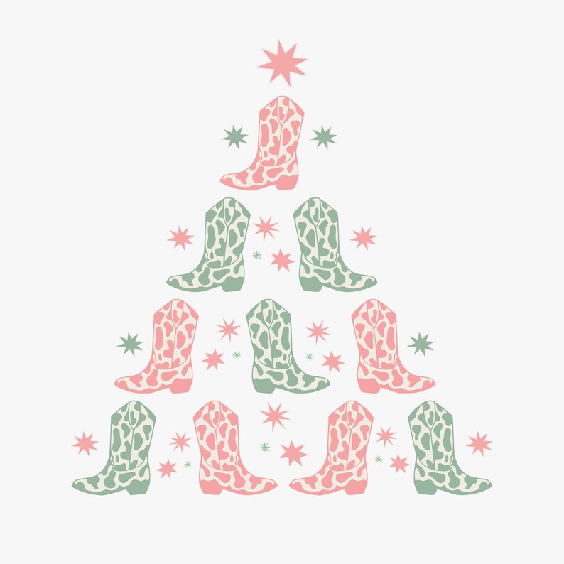 Cowboy Boots Christmas Tree PNG - Etsy