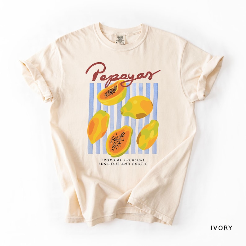 Papaya Graphic Tee: Women's Tropical Fruit Shirt - Etsy
