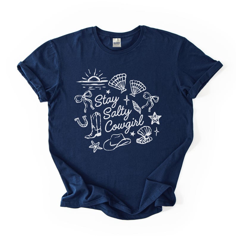 Coastal Cowgirl Shirt: Stay Salty Graphic Tee, Western Beach Vibes - Etsy