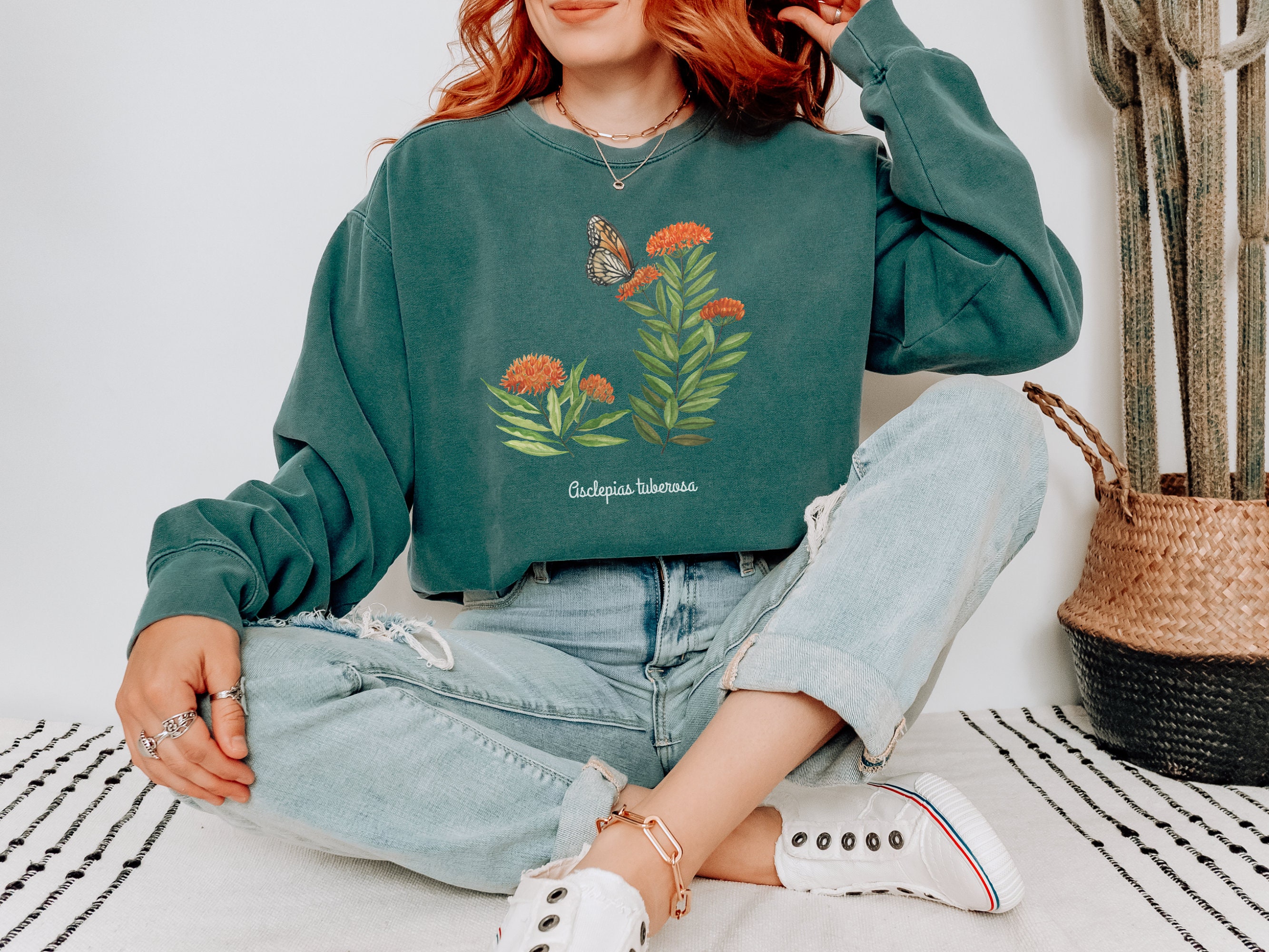 Monarch Butterfly Sweatshirt, Milkweed Inspired, Native Gardening ...