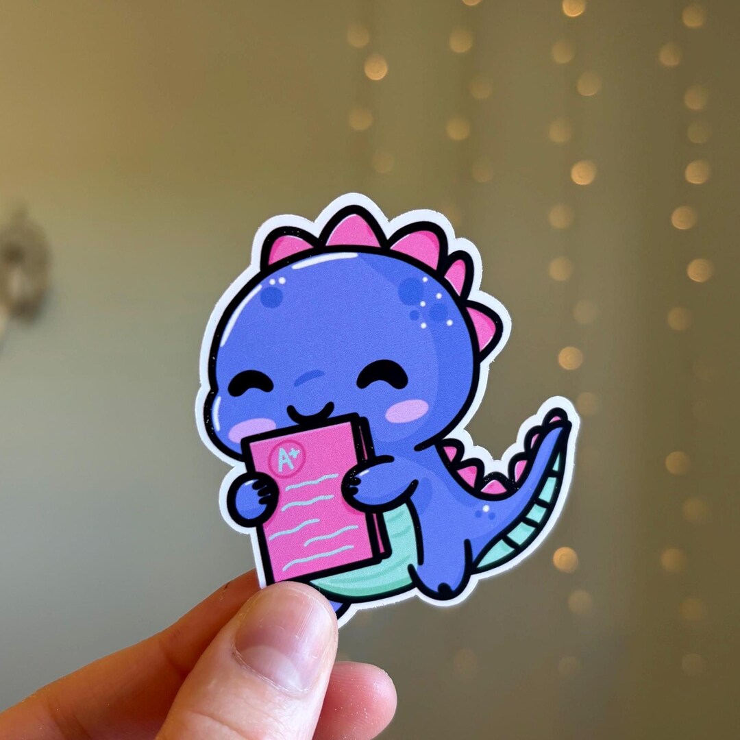 A+ Dino Sticker - Dinosaur Vinyl Decal for Laptop, Water Bottle ...
