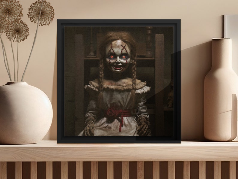 Haunted Annabelle Horror Wall Art – Creepy Doll Digital Print ...