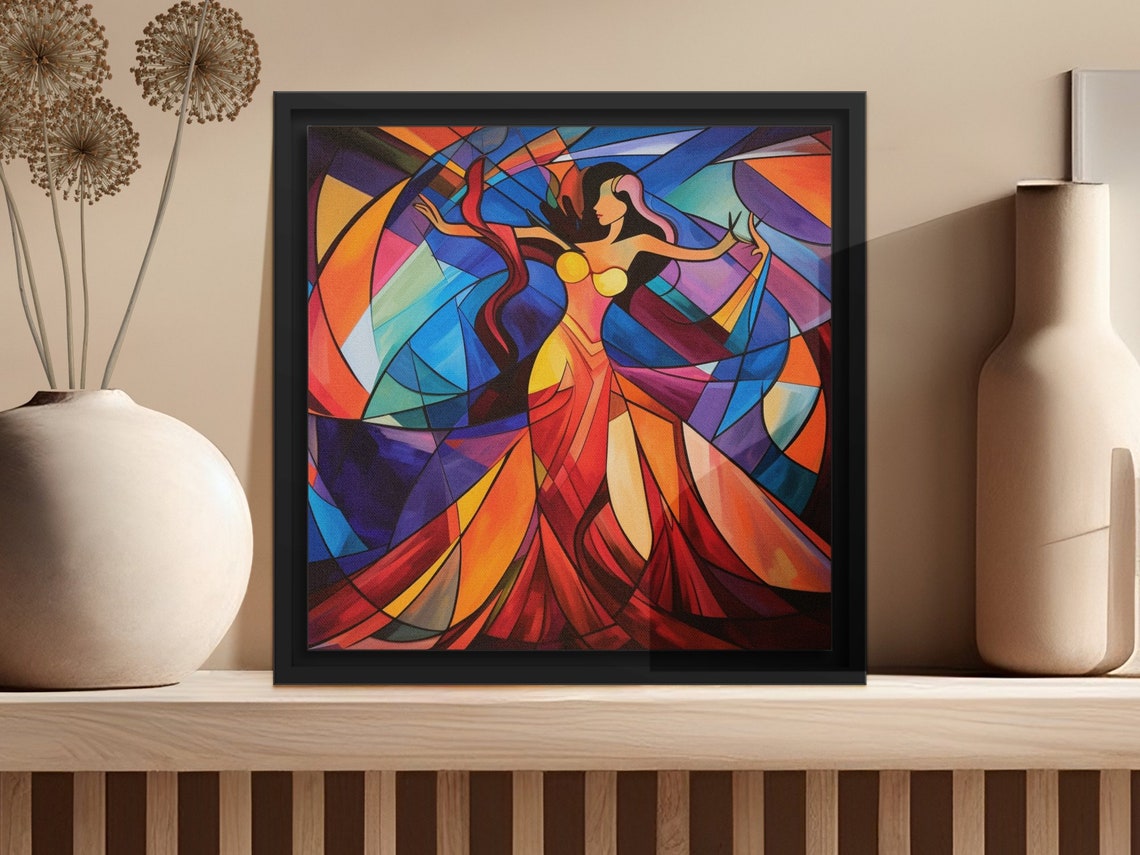 A Woman in the Style of Stained Glass Art - Etsy