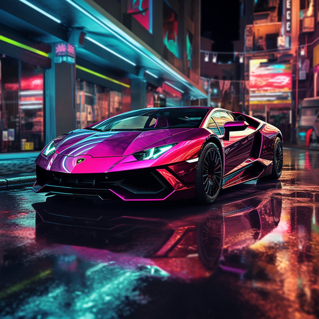 Neon Lamborghini - Etsy