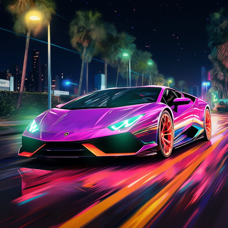 Neon Lamborghini - Etsy