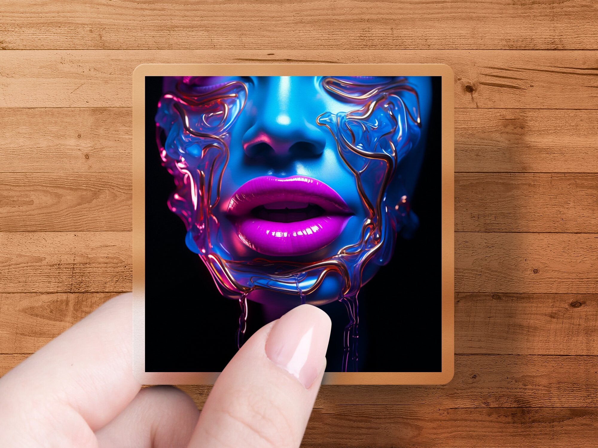 Neon Melting Face - Etsy