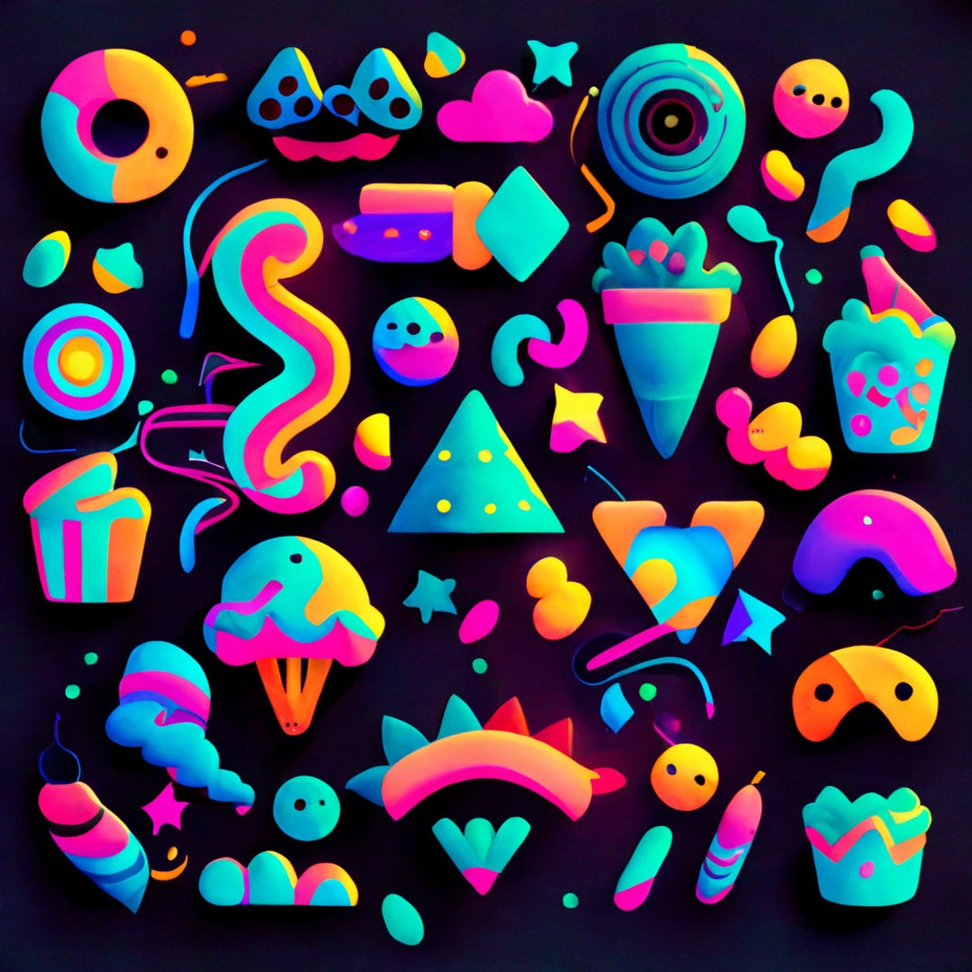 Fun Neon Pattern - Etsy