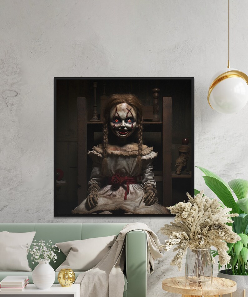 Haunted Annabelle Horror Wall Art – Creepy Doll Digital Print ...