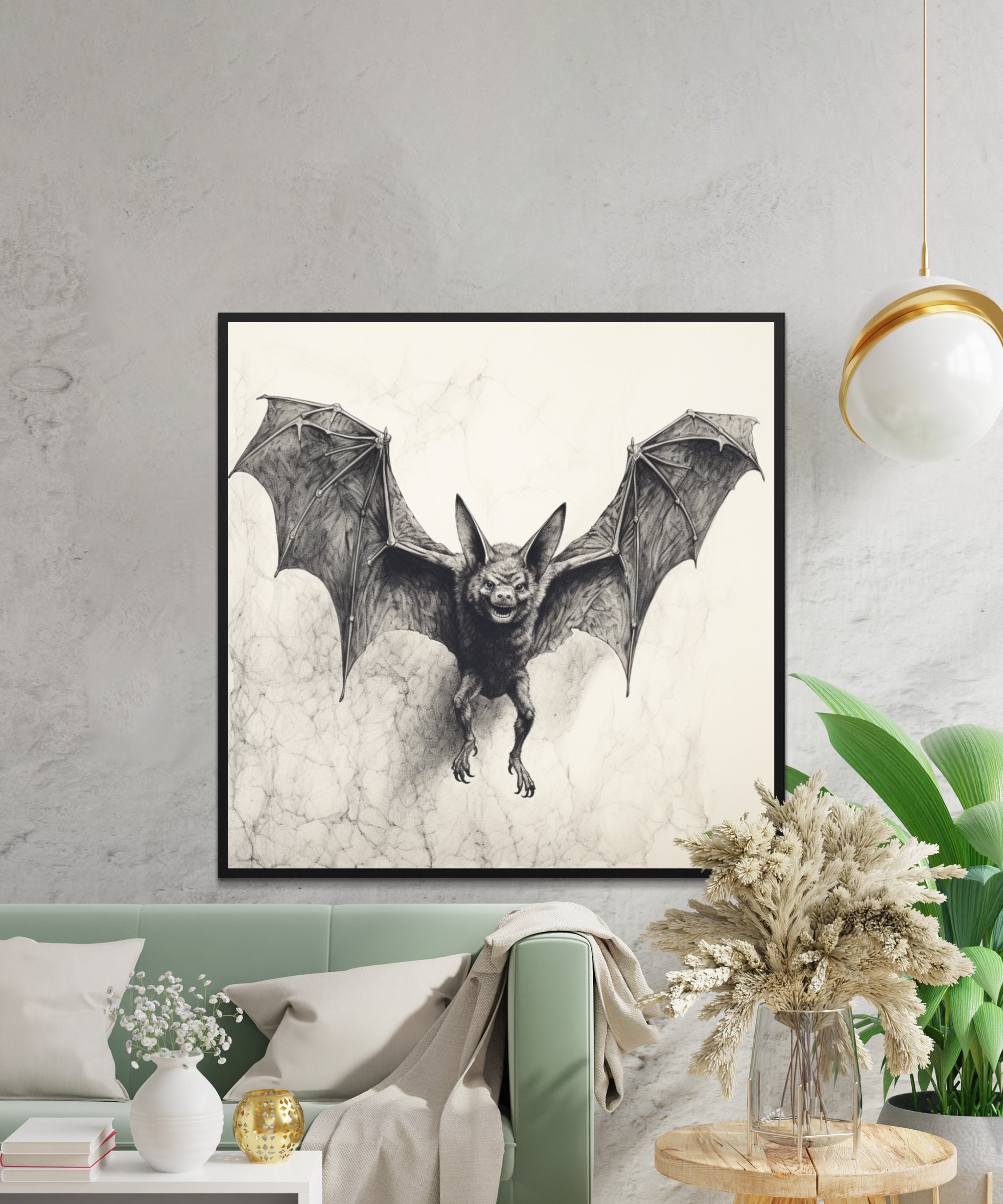 Bat Drawing Digital Art - Etsy