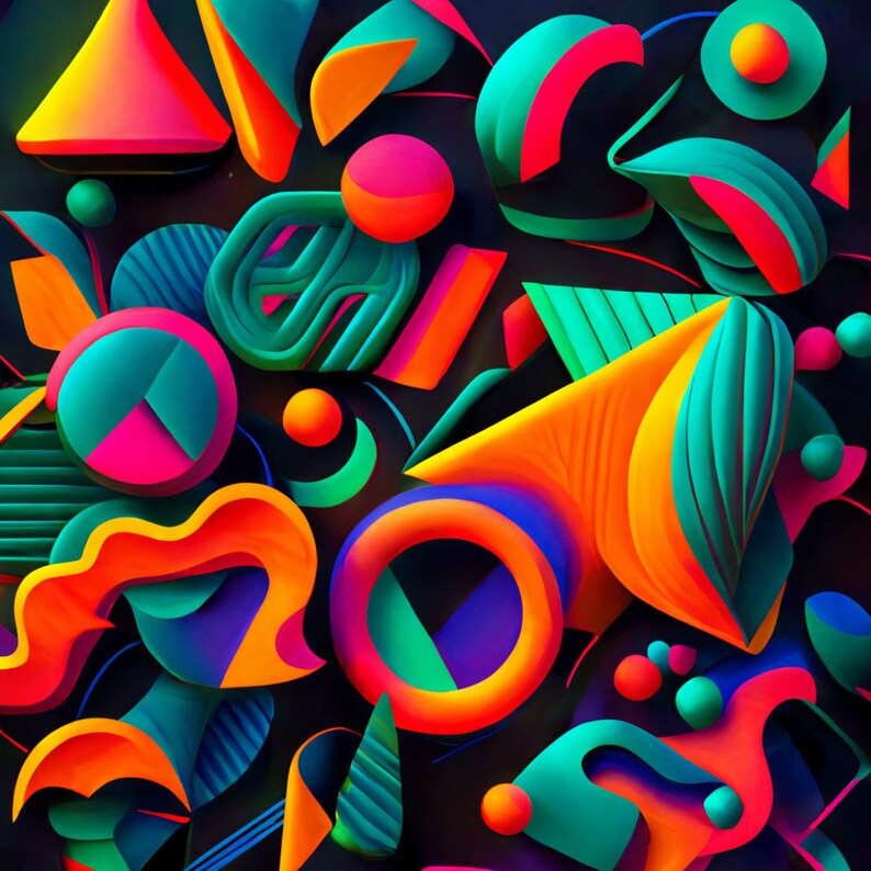 Funky Neon Patterns - Etsy