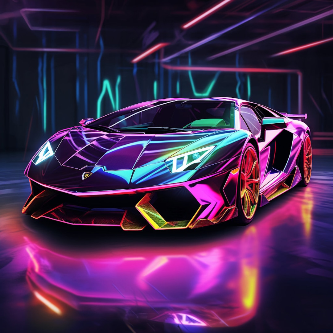 Neon Lamborghini - Etsy