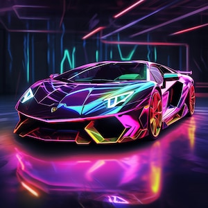 Neon Lamborghini - Etsy