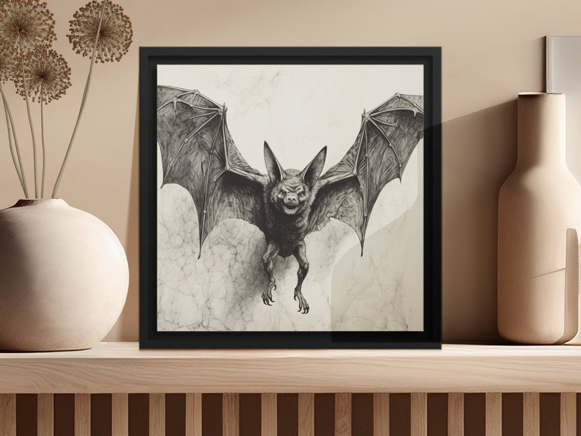 Bat Drawing Digital Art - Etsy