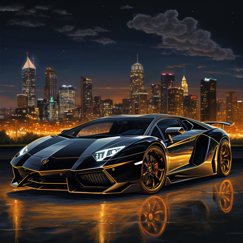 Lamborghini Art With City Background - Etsy