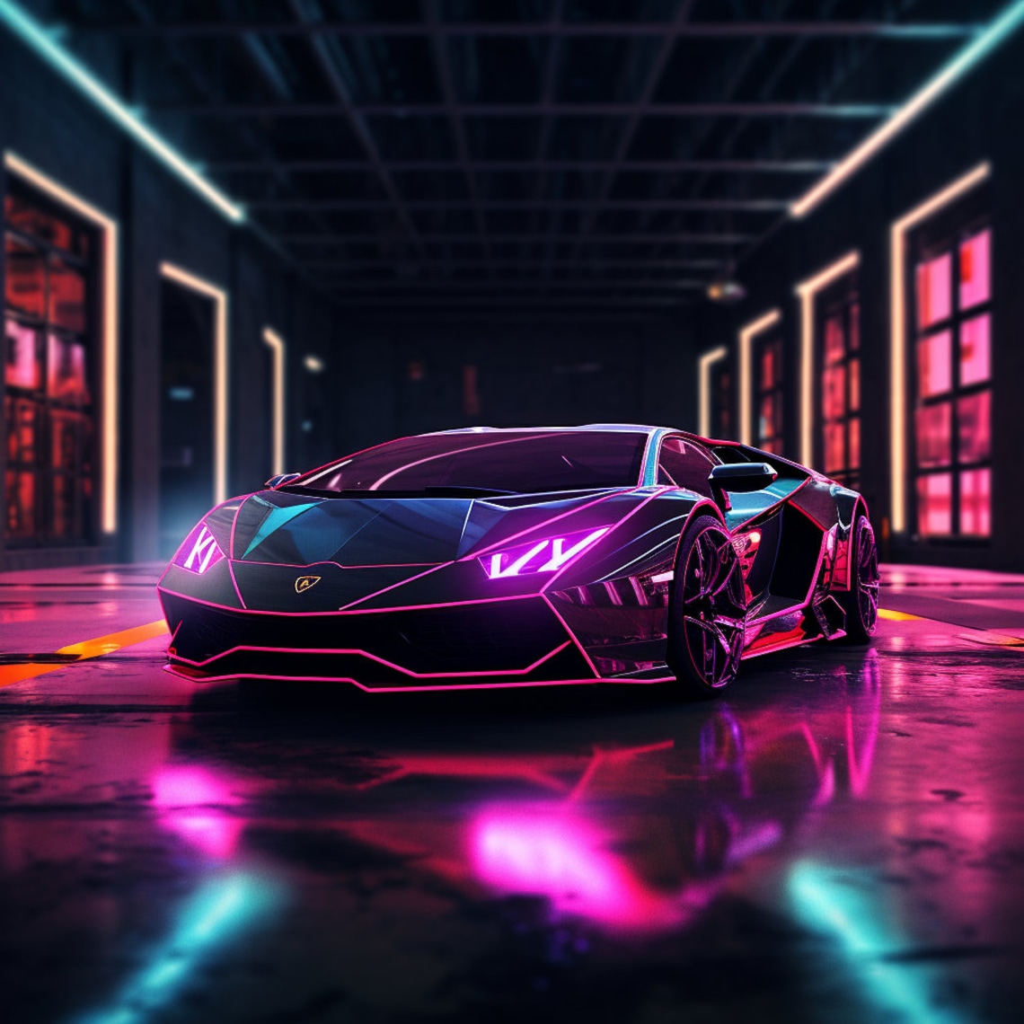 Neon Lamborghini - Etsy