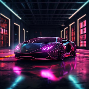 Neon Lamborghini - Etsy