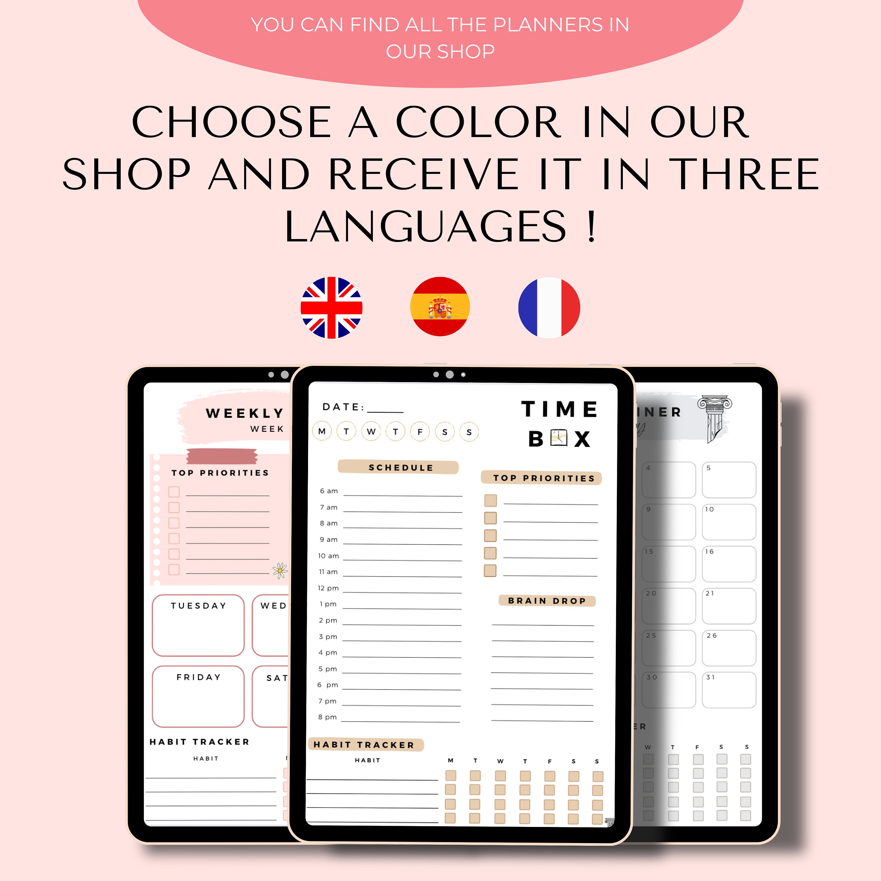 Productivity Pack Digital Printable Undated Monthly, Weekly and Daily ...