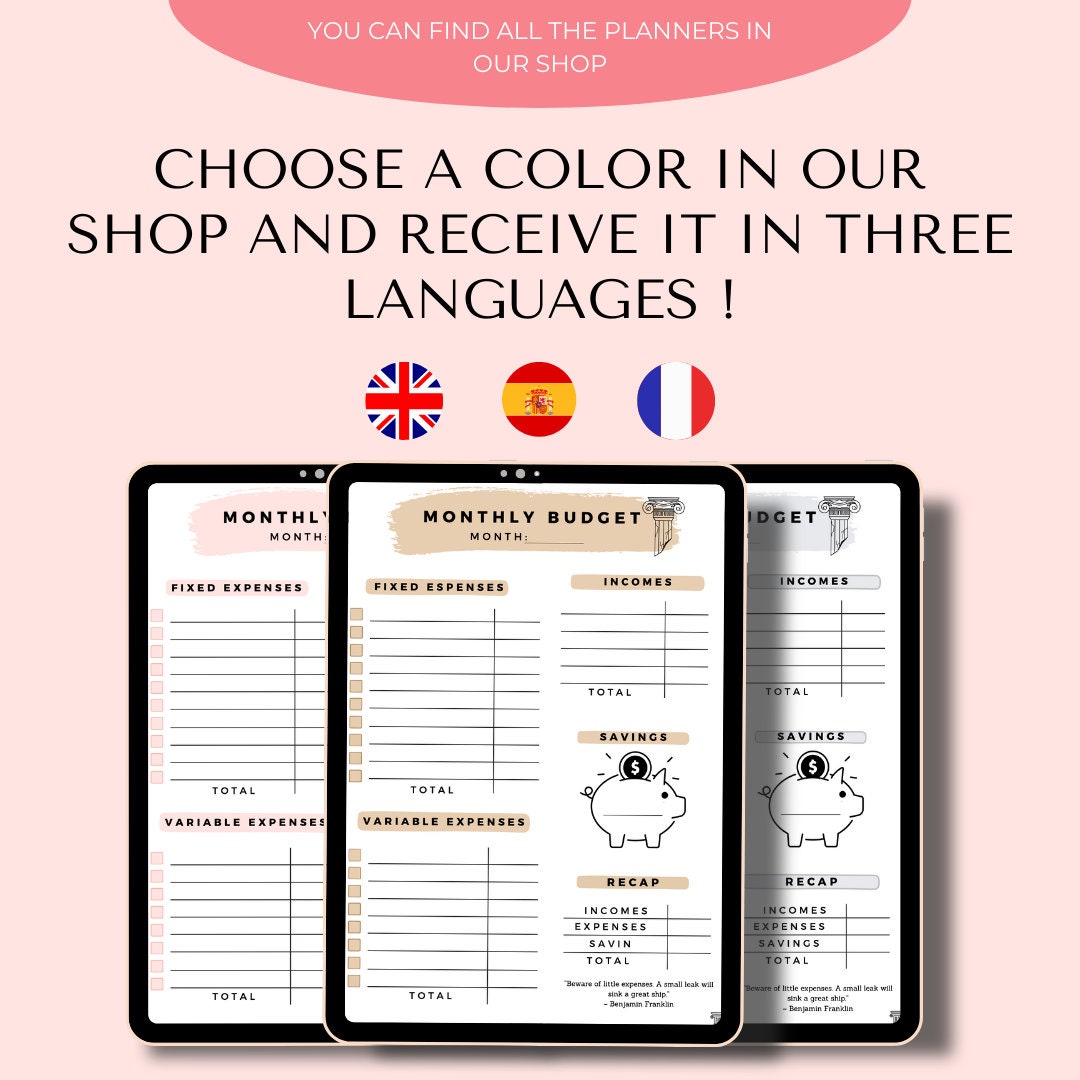 BUNDLE Budget Planner & Savings Tracker Digital Printable Undated Fixed ...