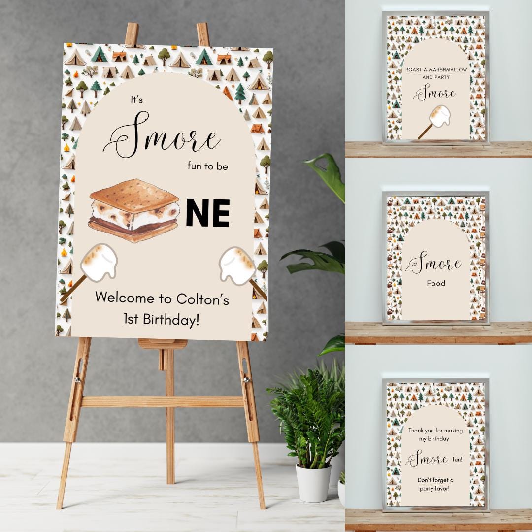 It's SMORE Fun to Be ONE Birthday Party Bundle - Etsy