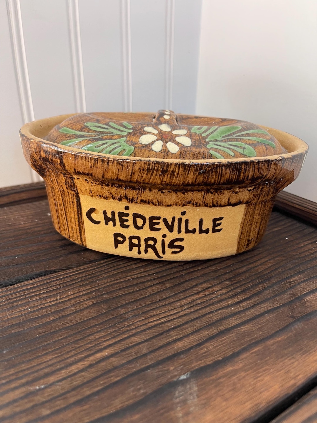 French Vintage SOUFFLENHEIM Oval Terrine Dish With Handpainted Flower ...