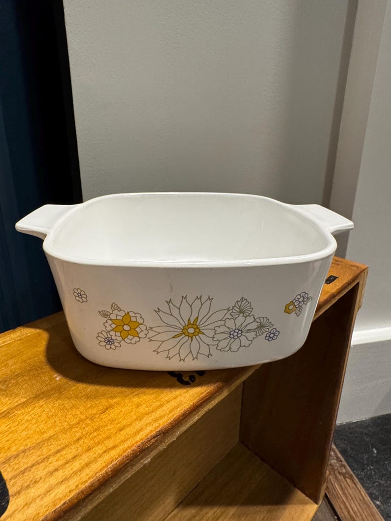 Vintage Corning Ware FLORAL BOUQUET 1 1/2QT Casserole Dish Flowers 1.5 ...