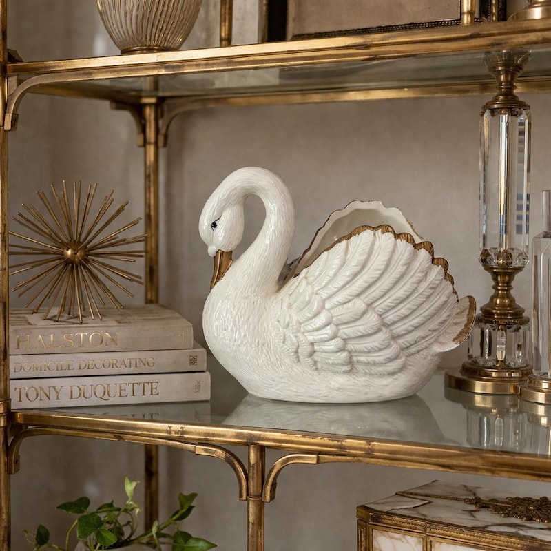 Glass Swan Planters - Etsy