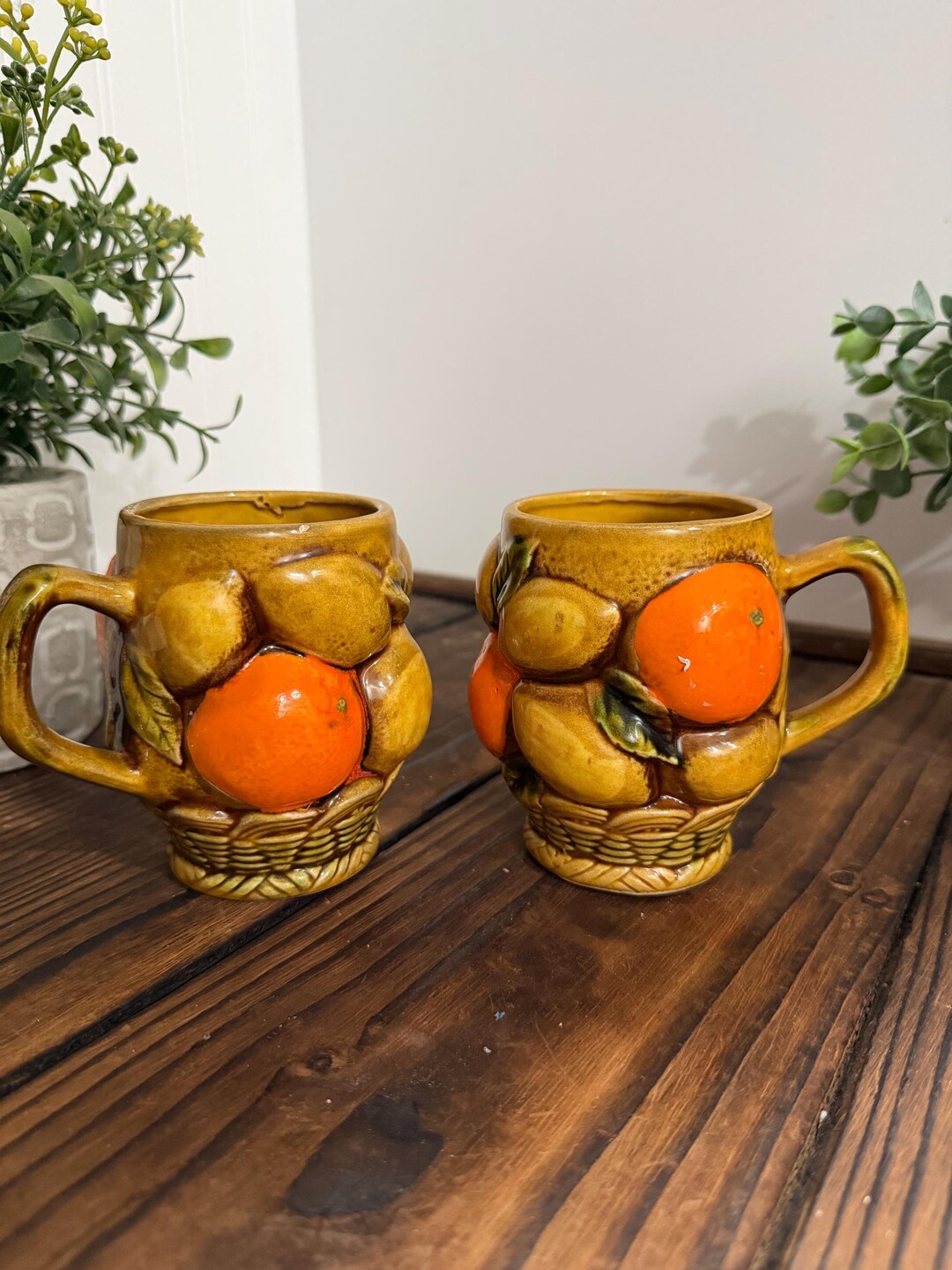 Mid Century Vintage Inarco Fruit Basket Coffee Mug Set of 2 - Etsy