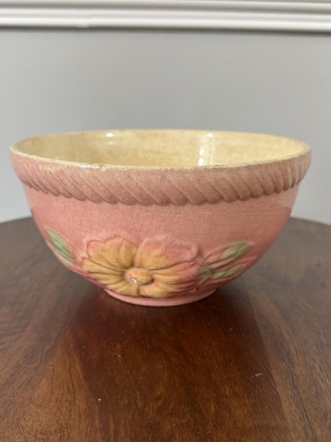 Vintage Hull Pink Mixing Bowl Sunglow Flowers - Etsy