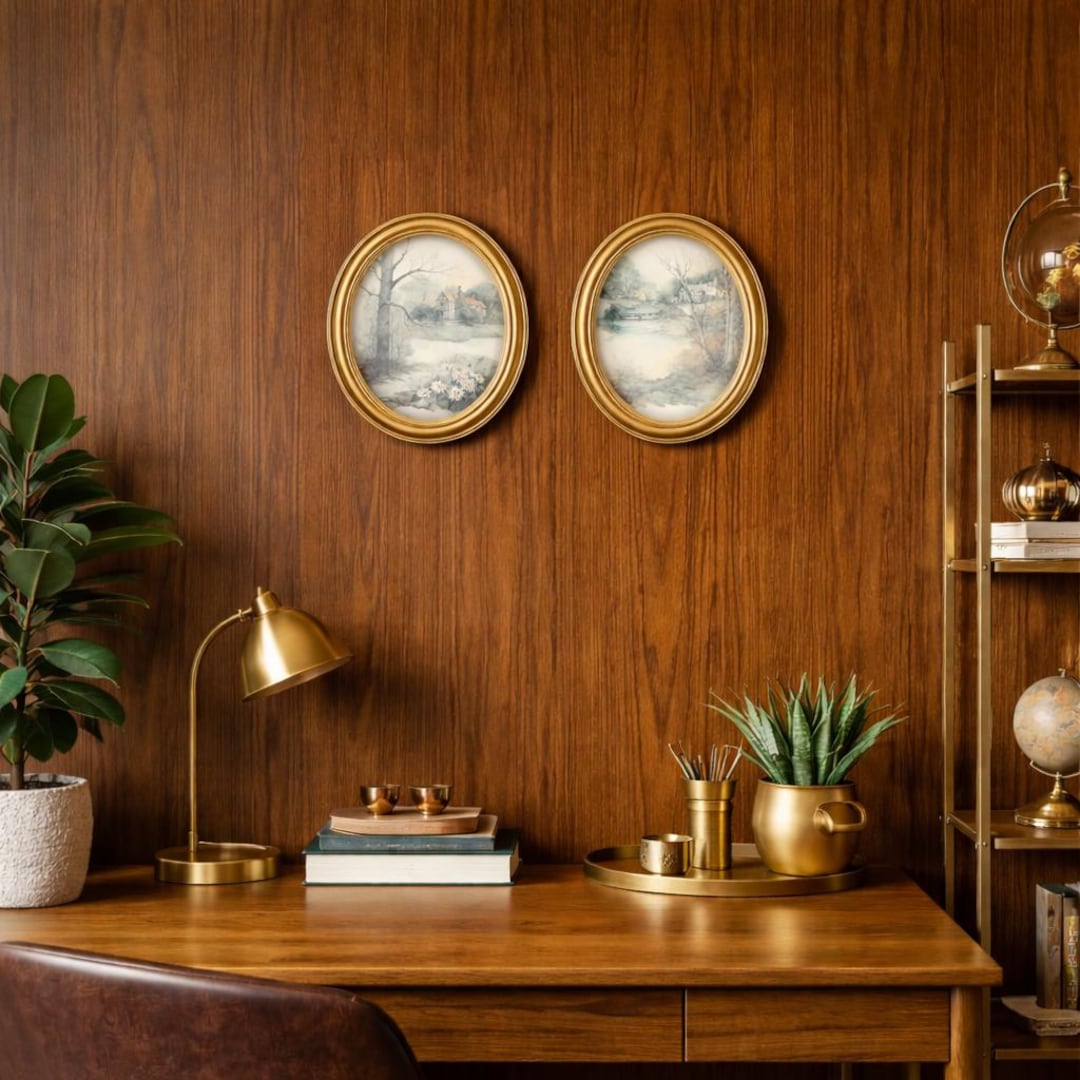 Set of Two Vintage Homco Home Interiors Gold Oval Framed Prints ...