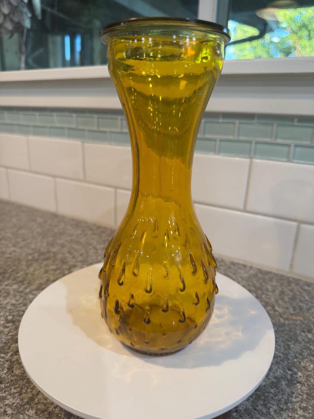 Vintage Libby Amber Vase - Etsy
