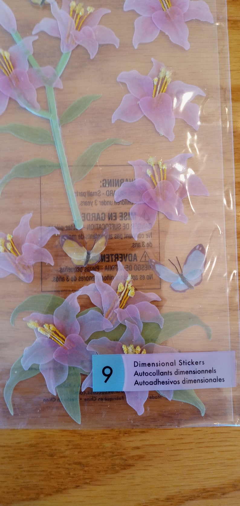 Pink Lily Flower Dimensional Stickers, Pack of 9 Spring Scrapbooking ...