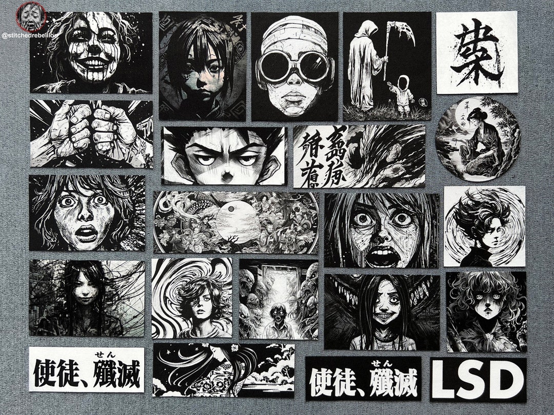 CUSTOM MADE PATCHES Dtg Print Sew on Patches, Horror Patch, Manga Patch ...