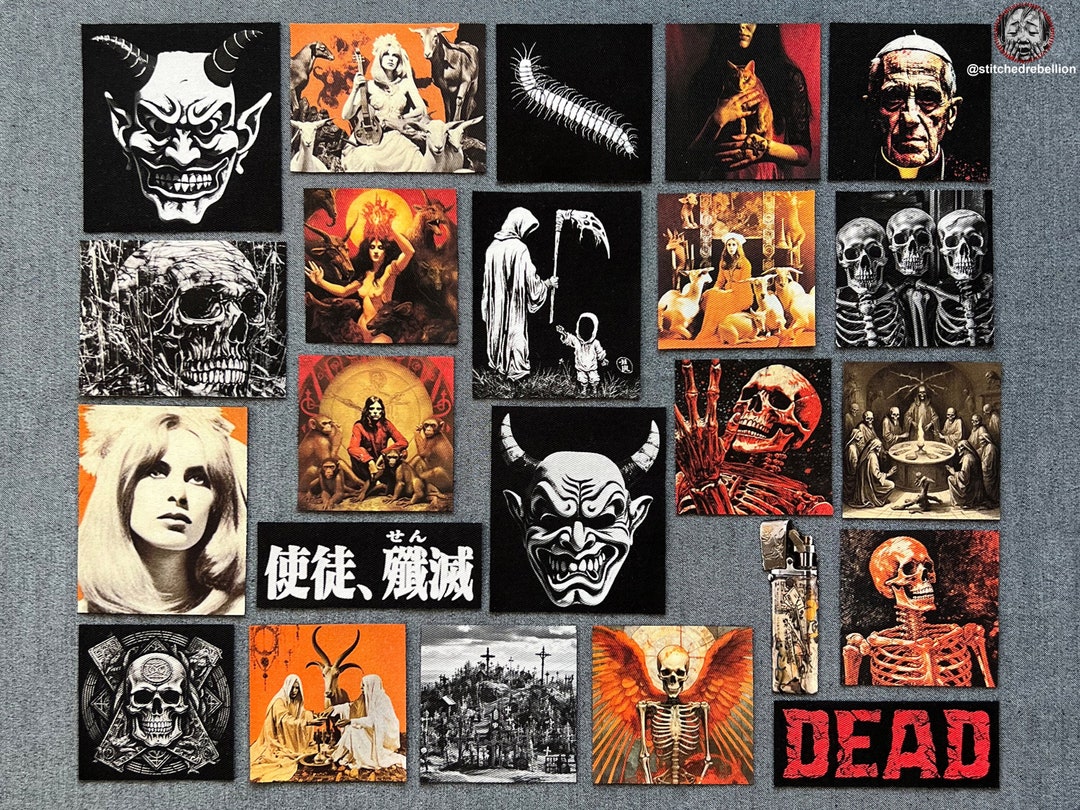 CUSTOM MADE PATCHES Dtg Print Sew on Patches, Horror Patch, Oni Mask Patch, Witch Patch, Satan ...