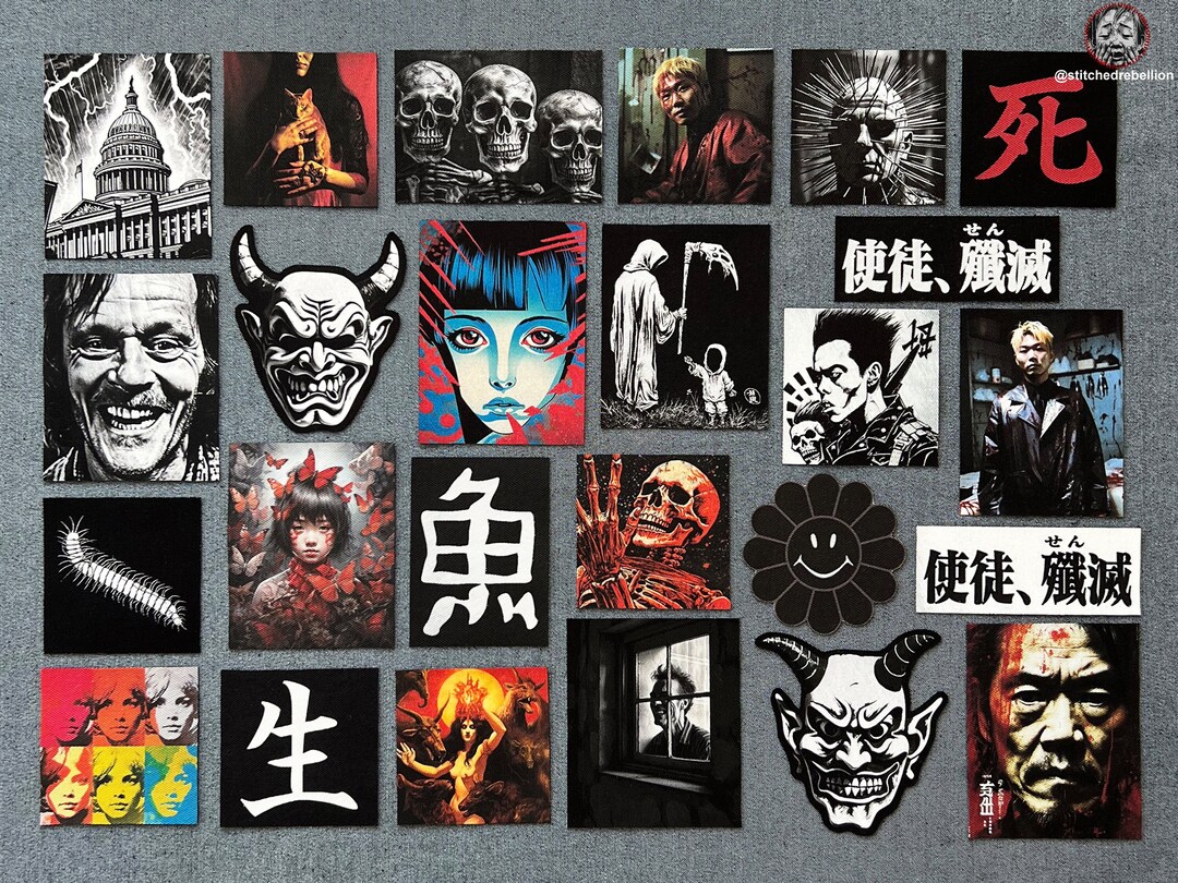 CUSTOM MADE PATCHES | Dtg Print Sew on Patches, Japanese Patch, Horror Patch, Oni Mask Patch ...