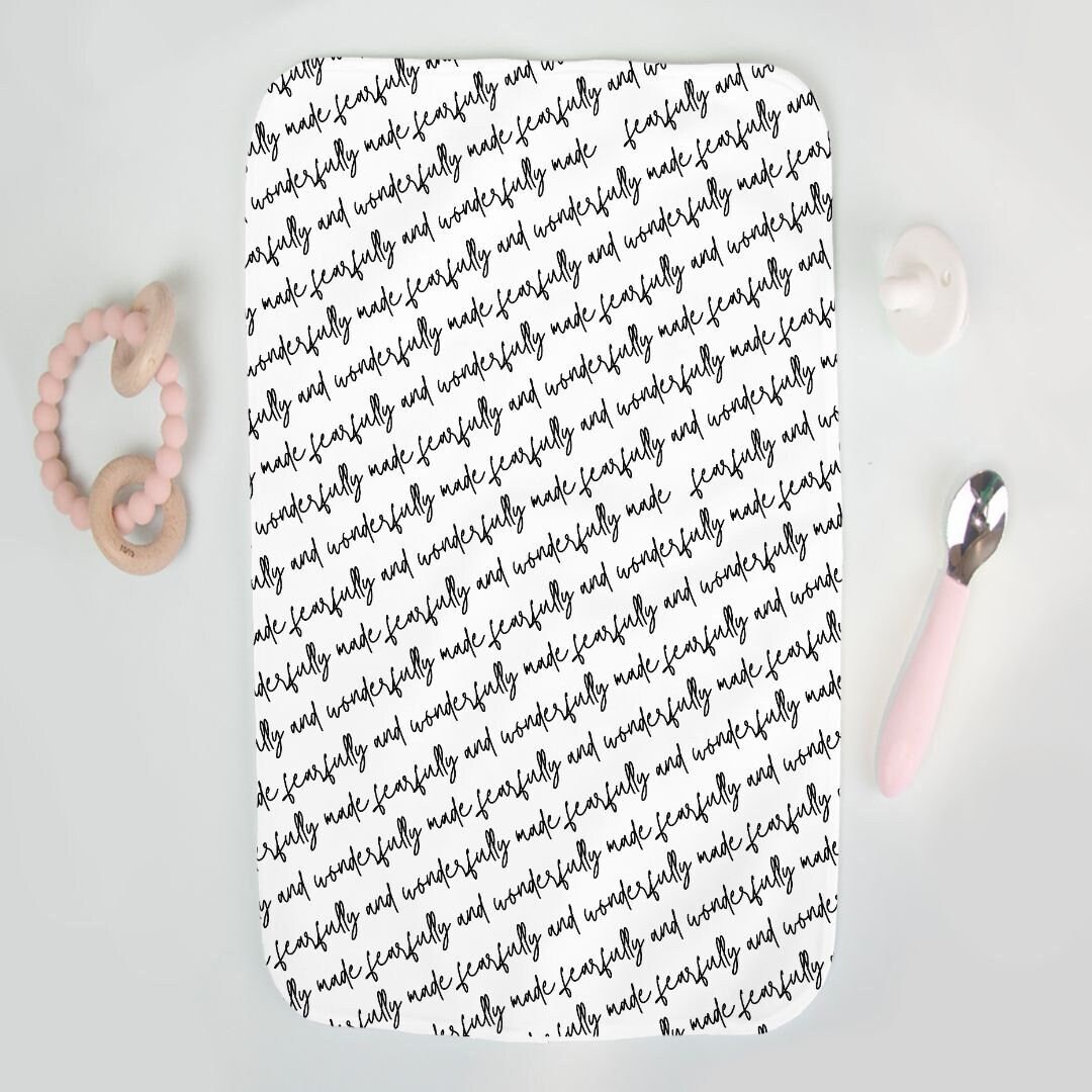 Fearfully and Wonderfully Made Baby Burp Cloth | Christian Quote Cloth ...