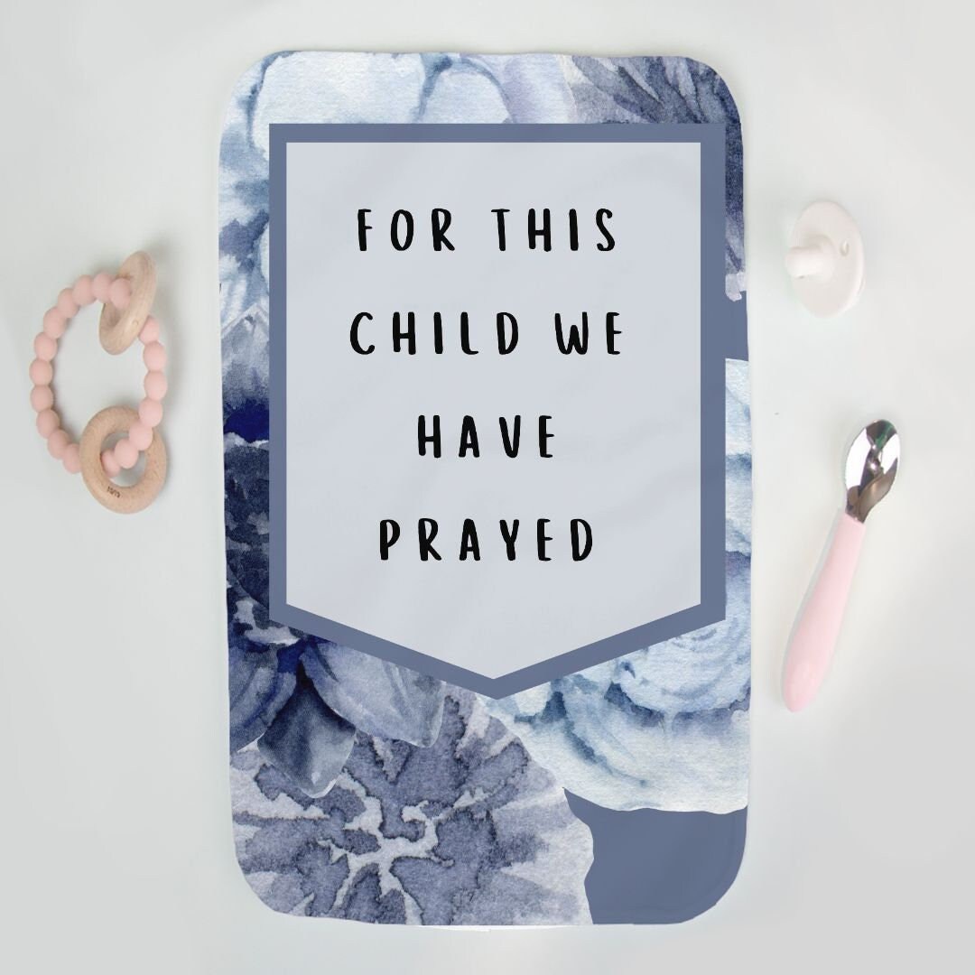 For This Child We Have Prayed Baby Burp Cloth Christian Nursery Burp ...