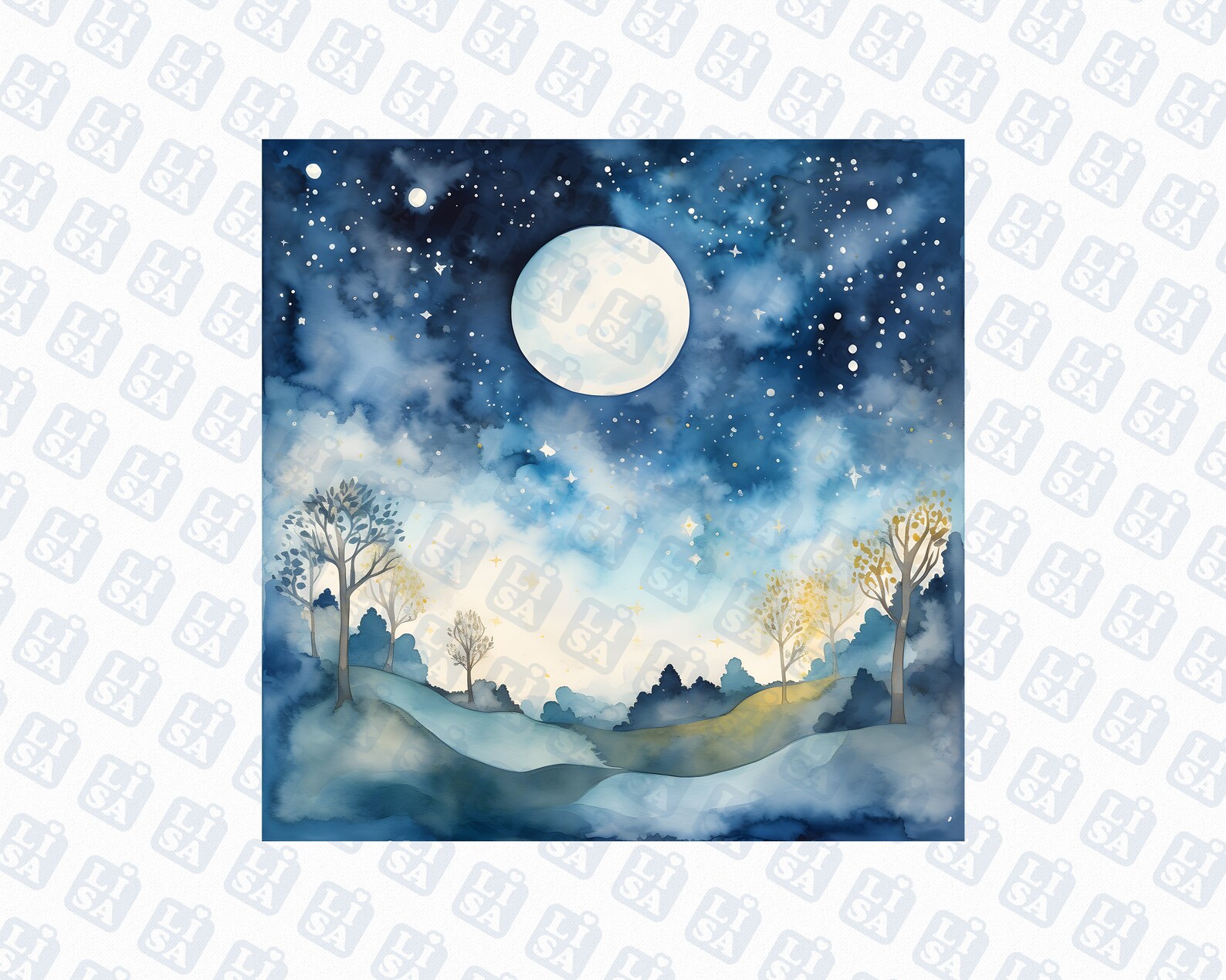 13 Watercolor Magical Night Sky Digital Background Starry - Etsy