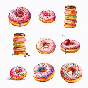 Watercolor Donut Png - Donut Clipart - Png for Sublimation - Birthday ...