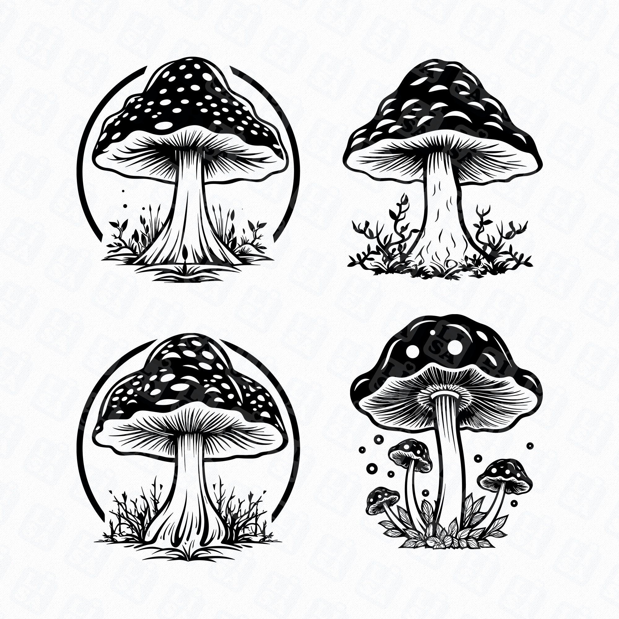 Mushrooms Svg Dxf Png Magic Mushroom Clipart Mushroom - Etsy