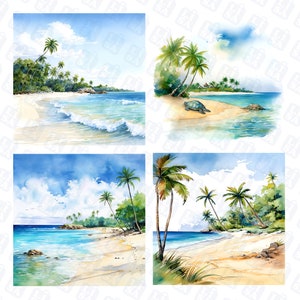 Tropical Islands Digital Paper - Digital Background, Summer Vibes ...