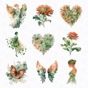 25 Watercolor Terracotta and Green Flowers Png - Terracotta Flowers ...